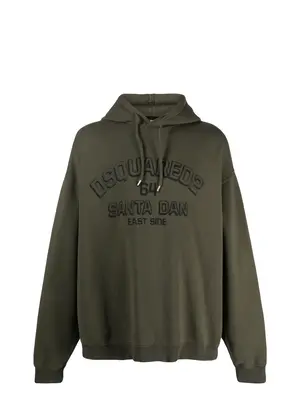 Dsquared2 Logo-embossed Cotton Hoodie - Green