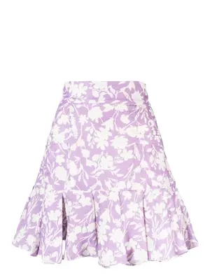BAMBAH Arielle Ruffle-hem Mini Skirt - Purple