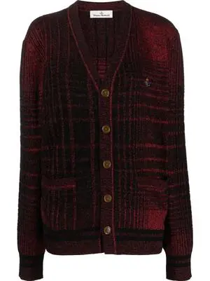 VIVIENNE WESTWOOD Orb-embroidered Knitted Cardigan - Black
