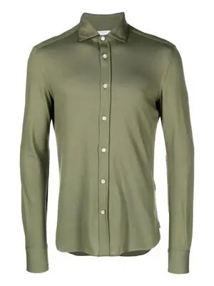 Boglioli Long-sleeve Piqué Cotton Shirt - Green