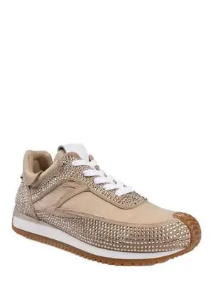 ZIGI ZIGI Freya Rhinestone Sneakers Beige Suede