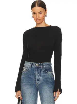 Rue Sophie Amelia Long Sleeve Top - Black