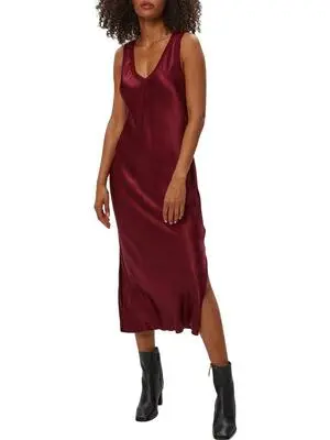 Michael Stars Randi Sleeveless V-neck Midi Dress - Garnet