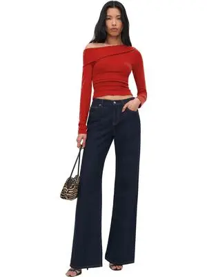 REFORMATION Reformation Elio Knit Top Red