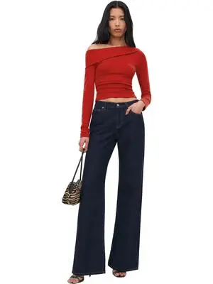 REFORMATION Elio Knit Top - Red