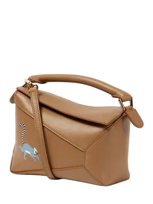 Loewe Loewe X Suna Fujita Puzzle Edge Mini Leather Shoulder Bag Brown