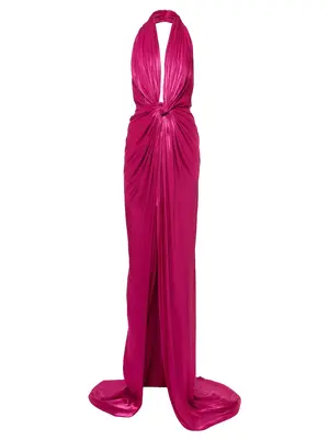 Costarellos Colette Gathered Halterneck Gown - Pink