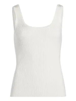 Zimmermann Scoopneck Rib-knit Tank - Parchment