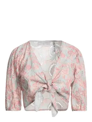 Guess Embroidered Floral Crop Top - Pink