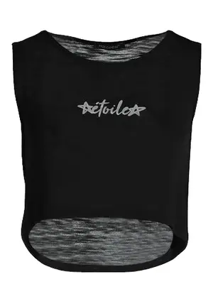 HAPPINESS Sleeveless Knit Crop Top - Black
