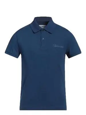 BIKKEMBERGS Polo Shirt Size Cotton, Elastane, Polyester - Blue