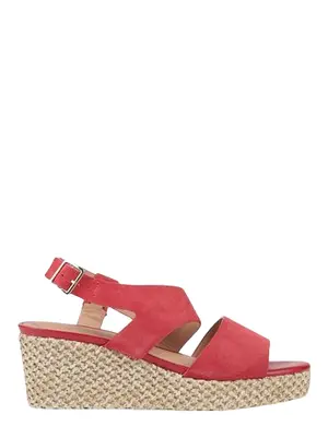 Geox Espadrille Sandals In Leather - Red
