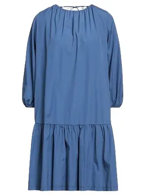 European Culture Mini Trapeze Dress - Blue