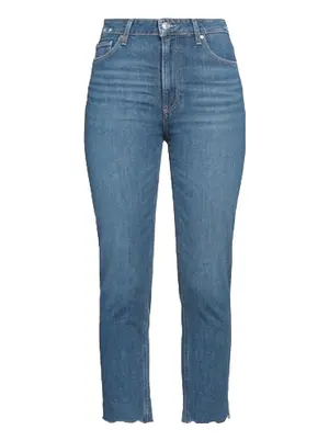 Paige Skinny Jeans With Raw-cut Hem - Blue