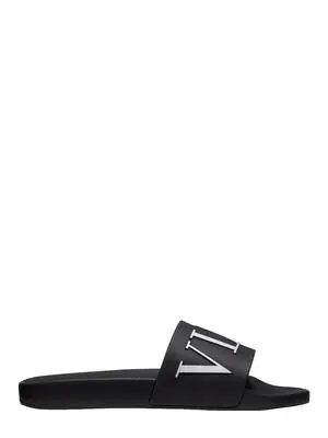 Valentino Garavani Vltn Rubber Slider Sandals - Black