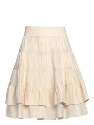 Sandro Mini Skirt In Linen And Polyester - Beige