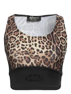 4GIVENESS Leopard-print Crop Top - Black