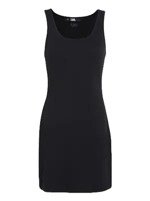 KARL LAGERFELD X AMBER VALLETTA Ribbed Tank Dress - Black