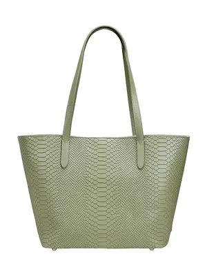 Gigi New York Teddie Embossed Python Leather Tote - Natural
