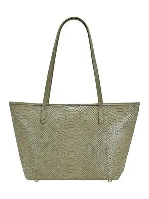 Gigi New York Zip Taylor Embossed Python Tote - Natural