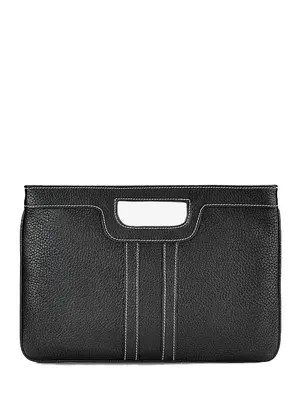 Gigi New York Camilla Pebble Grain Leather Clutch - Stripe