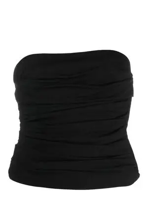 Moschino Ruched Bandeau Top - Black