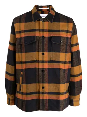 Norse Projects Julian Plaid-check Shirt Jacket - Orange