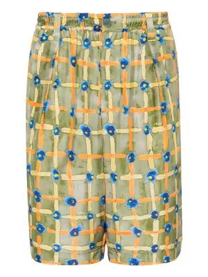 Marni Abstract-print Bermuda Shorts - Green