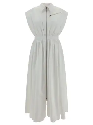 Alexander McQueen Belted Cotton Shirtdress - White