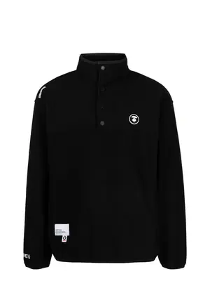 AAPE BY *A BATHING APE® Logo Appliqué Roll-neck Sweatshirt - Black
