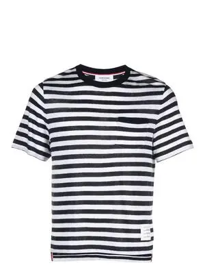 Thom Browne Horizontal-stripe Short-sleeve T-shirt - Blue