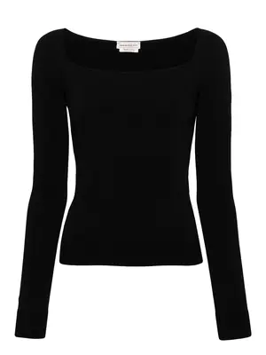 Alexander McQueen Ribbed-knit Top - Black