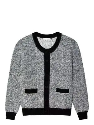 ERNEST W. BAKER Ernest W. Baker Contrast-Trim Bouclé Cardigan