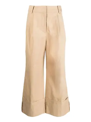 REJINA PYO Macie Cotton-blend Trousers - Brown