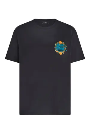 Etro Pegaso-embroidered T-shirt - Black