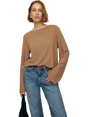 REFORMATION Eternity Knit Top Butterscotch