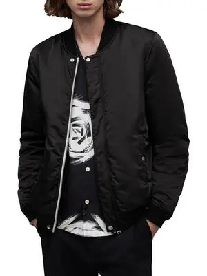 ALLSAINTS Eris Reversible Bomber Jacket - Silver/ Black