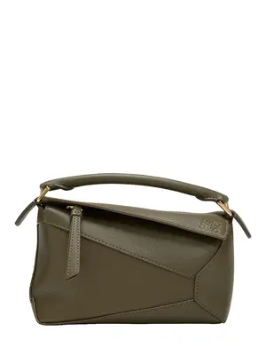 Loewe Loewe X Paula's Ibiza Puzzle Edge Mini Top-Handle Bag Dark Khaki Green