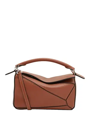 Loewe Loewe X Paula's Ibiza Puzzle Edge Mini Top-Handle Bag Tan