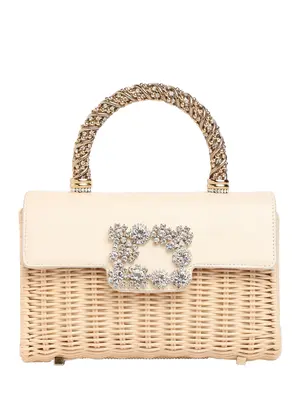 ROGER VIVIER Mini Envelope Flower Top Handle Bag Cire