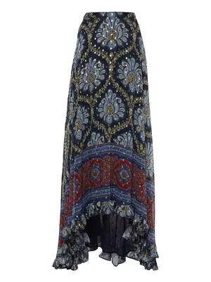 Etro Paisley Jacquard Maxi Skirt - Blue