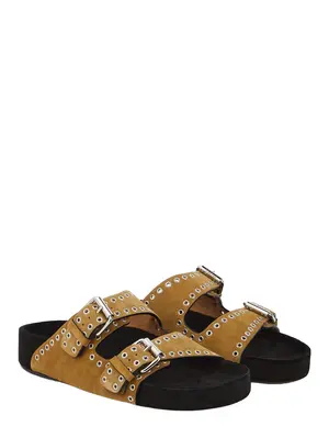 Isabel Marant Lennyo Studded Sandals - Brown