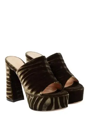 GIANVITO ROSSI Holly Zebra-print Mules - Black