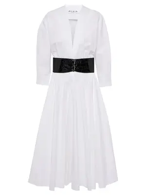 Alaïa Cotton Midi Dress - White