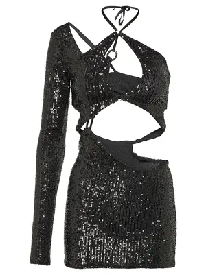 ROBERTA EINER Banu Sequined Minidress - Black