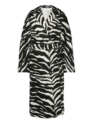 Alaïa Zebra-print Denim Trench Coat - Multicoloured