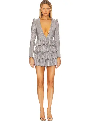 LOVERS AND FRIENDS Mya Mini Dress - Silver Gray
