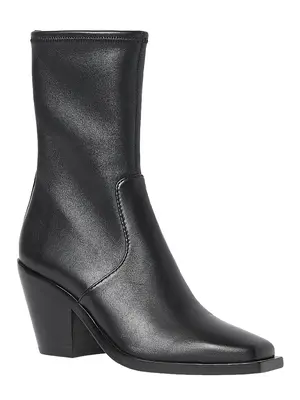LOEFFLER RANDALL Reese Square Toe High Heel Booties - Black