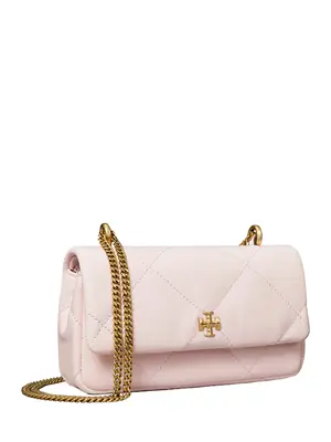 Tory Burch Mini Kira Diamond Quilt Flap Bag Rose Salt