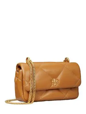 Tory Burch Mini Kira Diamond Quilt Flap Bag Tan
